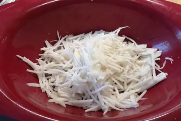 Bisschopssalade met huisgemaakte mayonaise: foto stap 2