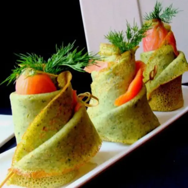 Pancakes fromazy misy epinara sy salmon