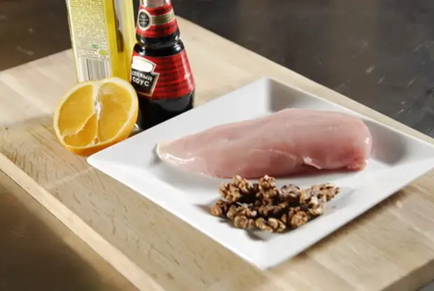 Products for cooking chicken breast stuffed with nuts