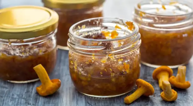 Dulceata suedeză de ciuperci chanterelle: cu cenușă de munte și suc de lingonberry