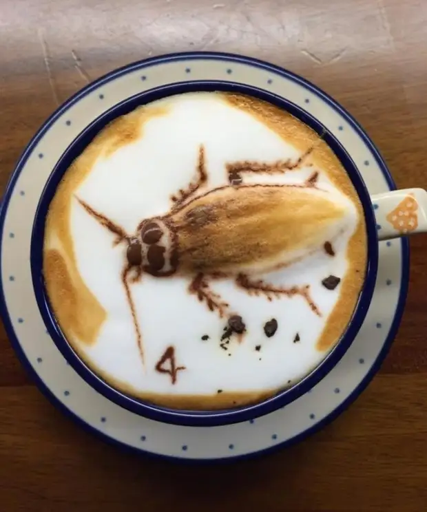 3D Milk Foam Coffee Horror