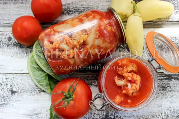 Coliflor en tomate para el invierno