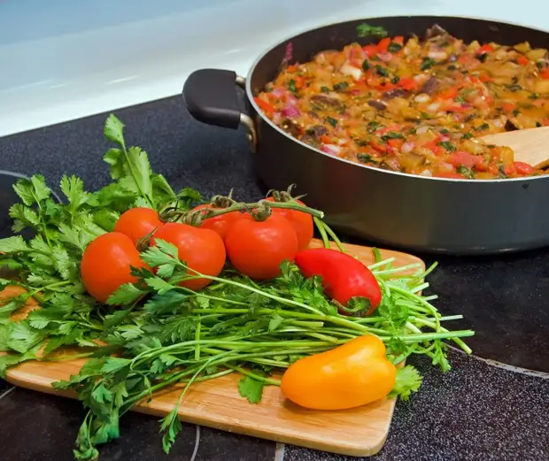 stew បន្លែជាមួយ eggplant