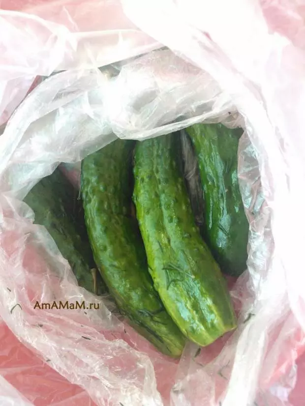 Nan take pickled cucumbers a cikin jaka