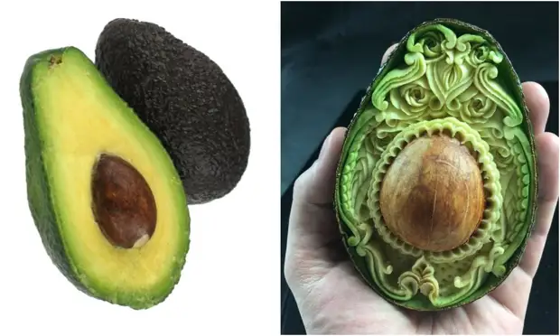 Avocado turned into a carved masterpiece in an hour