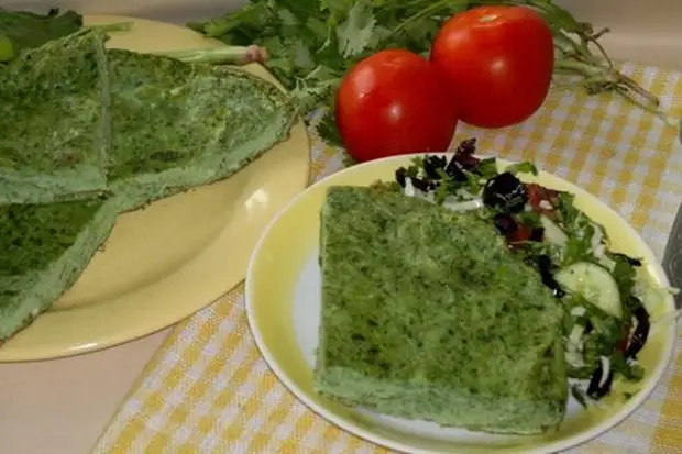 Zeleni omlet # nahrani učenika: foto korak 9