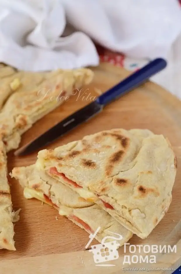 Focaccia in a pan with any fillings