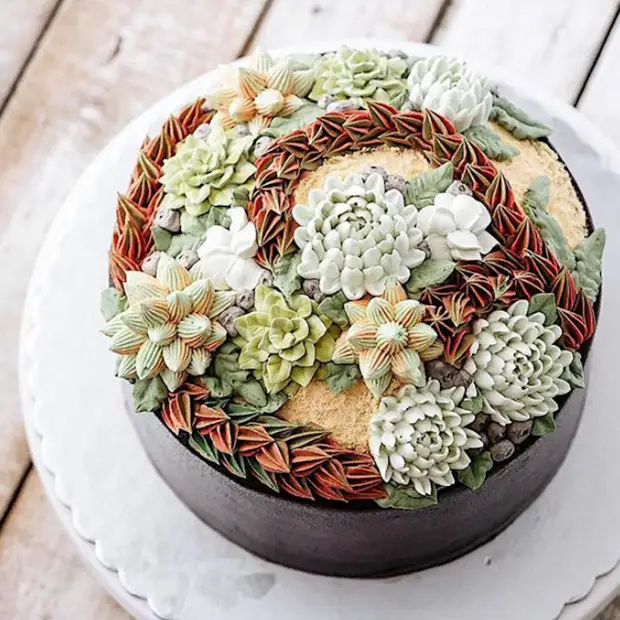 Koki kue Indonesia nggawe succulents sing bisa ditonton