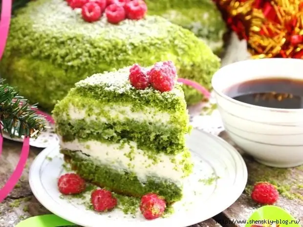 Jemný a svetlý jogurtový koláč "Green Polyana"