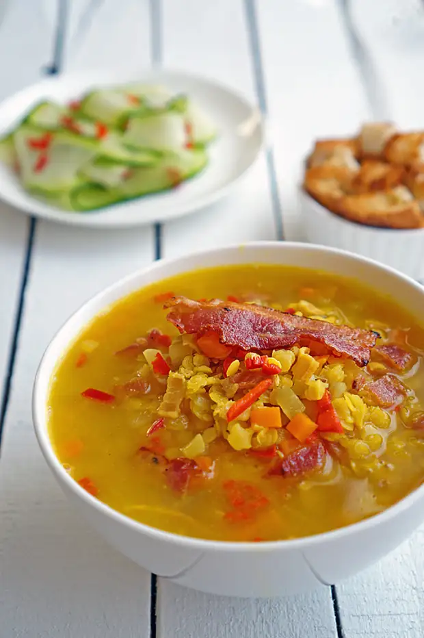 Jamie Oliver Linzen Bacon Spice Soup, Stap foar Stap Foto Recipe, Cooking Blog