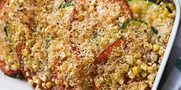 Oven Zucchini Recipes: Baked Zucchini mei tomaten en mais