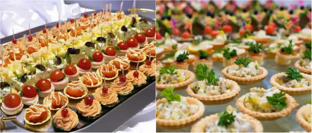 table de buffet avec tartelettes