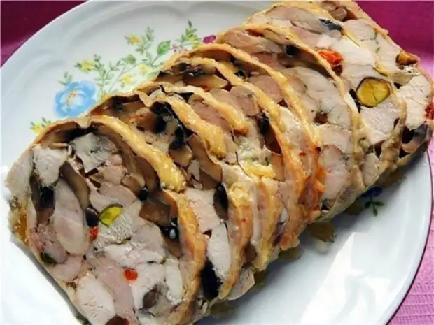 rouleau de poulet aux champignons