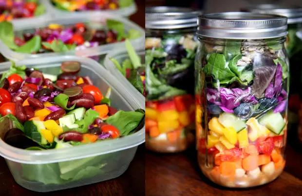 salad in containers