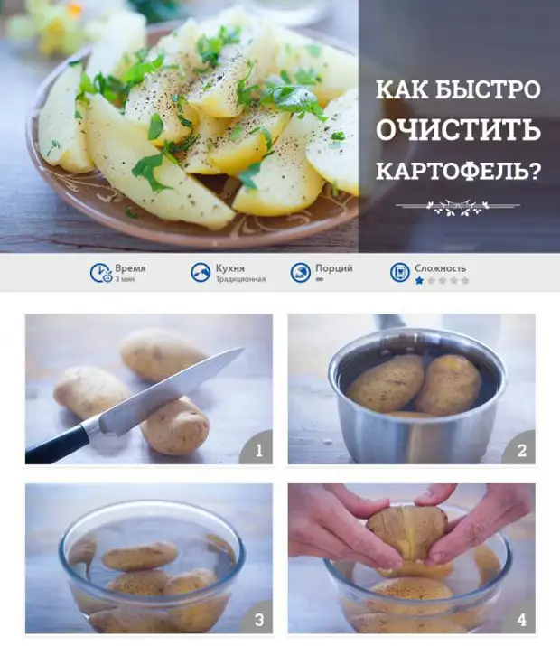 чӣ тавр пӯст кардани картошка