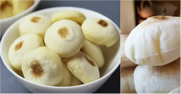 unleavened buns nyob rau hauv ib lub lauj kaub frying