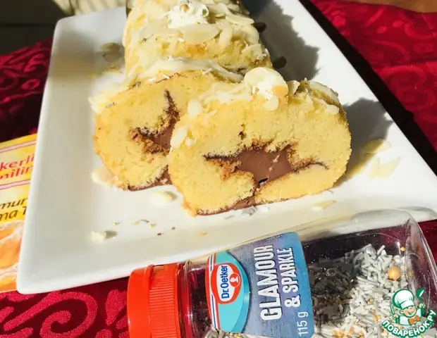 Get the Recipe: Almond Roll with Chocolate Pudding