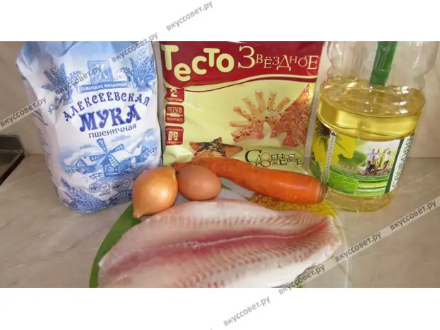 Ingredientes para a receita ROGALIKI DE PEIXE