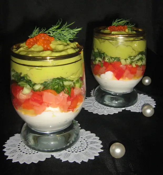 Salad ekspres dalam gelas - 24 contoh verrina