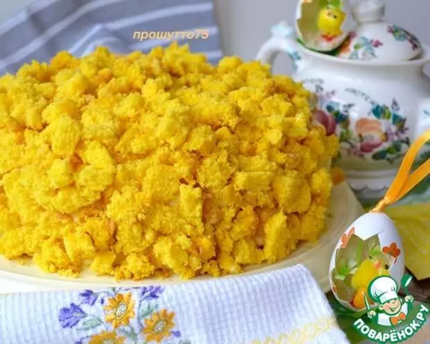 La torta "Mimosa" è luminosissima, giallo sole e molto gustosa!