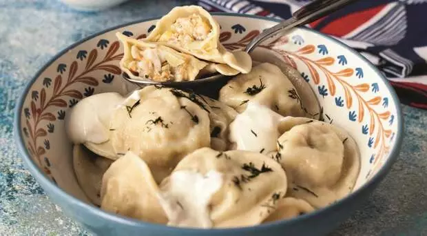 Dumplings med gjeddeabbor og laks