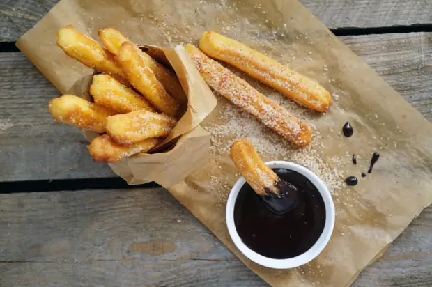 Churros, desert od choux tijesta, korak po korak recept sa fotografijama, kulinarski blog andychef.ru