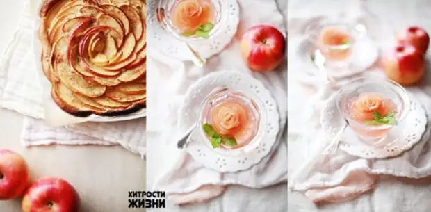 Des roses pomme pour décorer des pâtisseries.Les roses pomme peuvent être utilisées pour décorer des tartes, pyro...