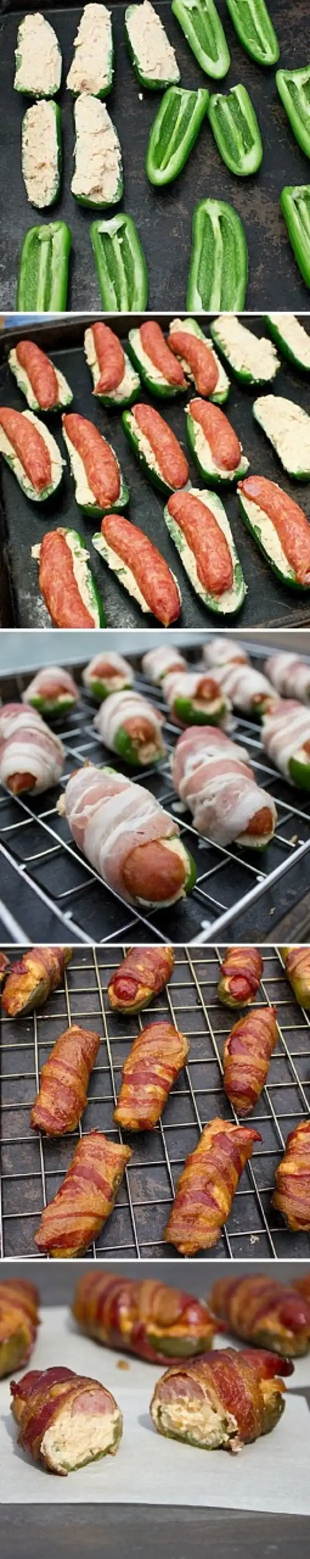 Pølse & ost fyldte bacon indpakket Jalapeño Poppers whoaaaa: