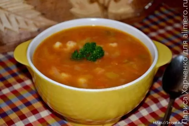 Sopa de beterraba incomum com couve-flor e berinjela