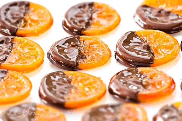 Caramelized oranges ni chocolate