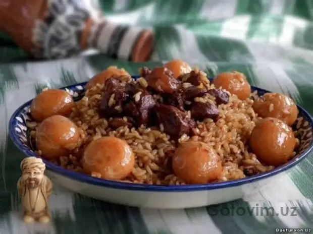 Pilaf with potatoes (palov potatoes) - Uzbek cuisine