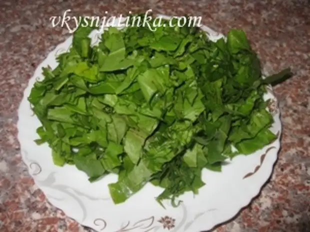 Green borsch na akwụkwọ nri (foto)