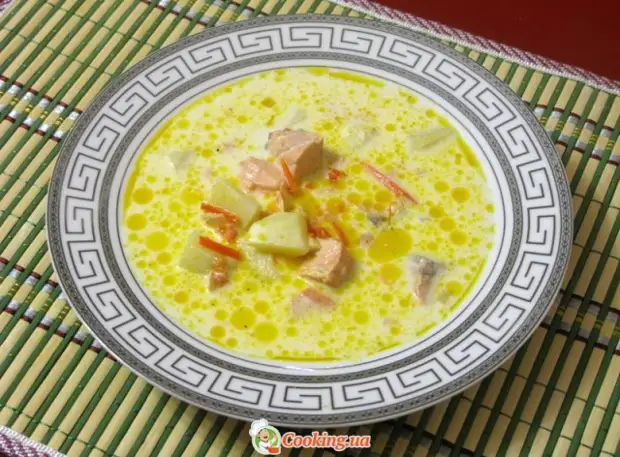 Sup tomat creamy kalawan salmon