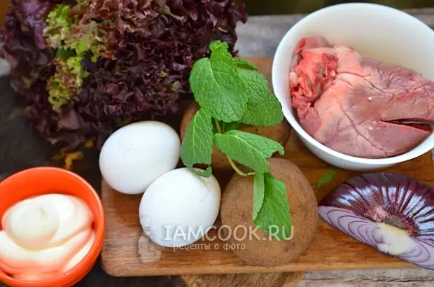 Batyr salat üçin ingredientler