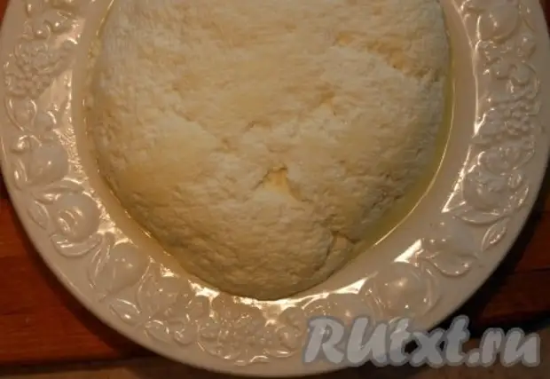 Paimame indą ar lėkštę ir išdėliojame Adyghe sūrį, formuodami jo formą pagal jūsų skonį.