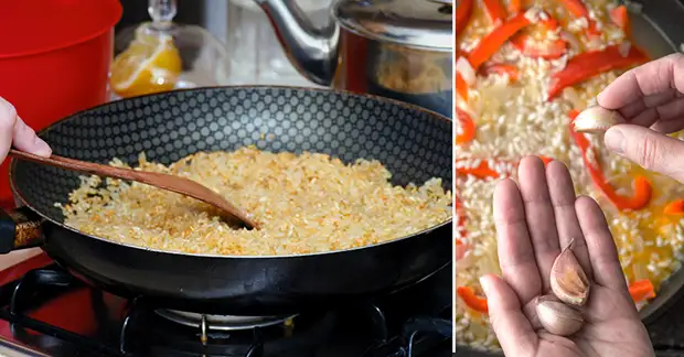 Spaanske paella mei kip