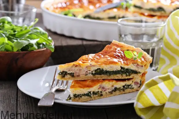 Arugula uye bacon pie