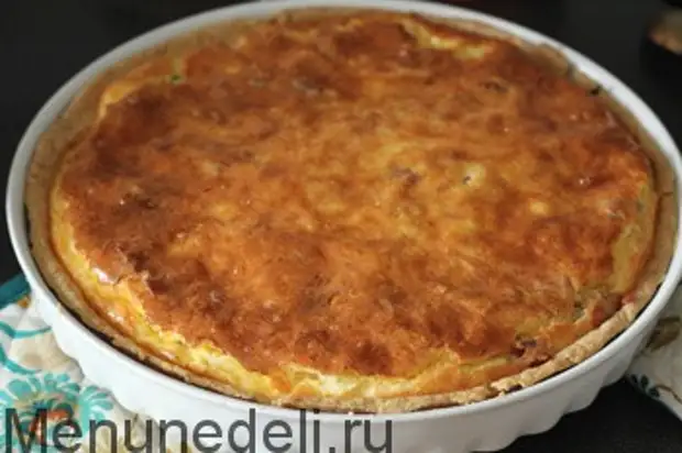 Quiche ជាមួយ arugula និង bacon