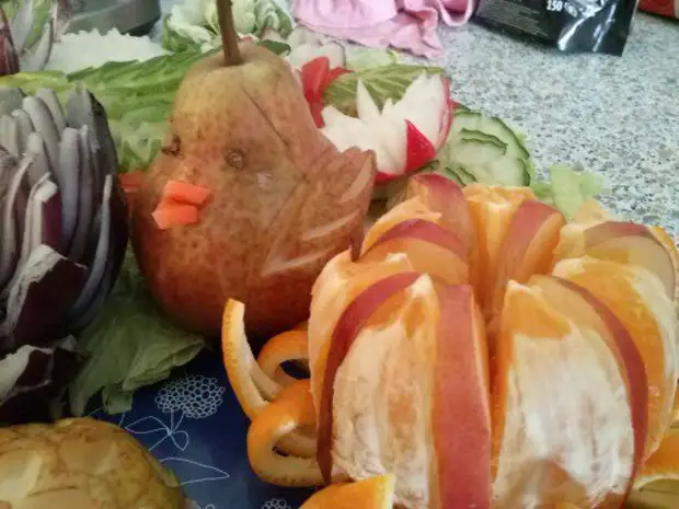 Een beetje groente en fruit positief: carving