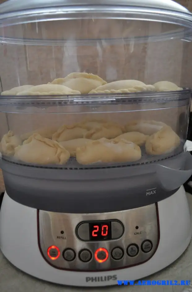 Dumplings miaraka amin'ny fromazy amin'ny koba kefir ao anaty boiler roa