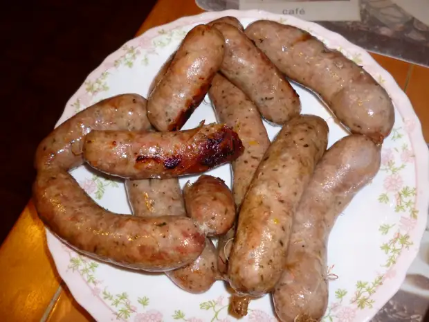 Homemade pork sausages