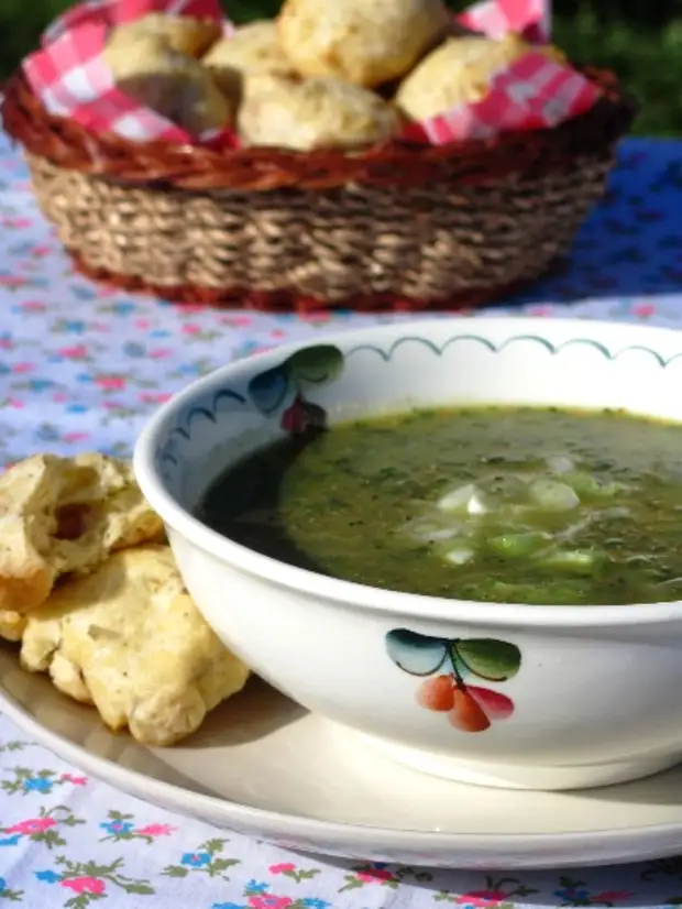 Sopa de puré con ortiga e alazán