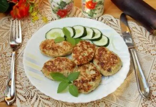 Mga cutlet sa manok nga adunay talong - lakang sa litrato 11