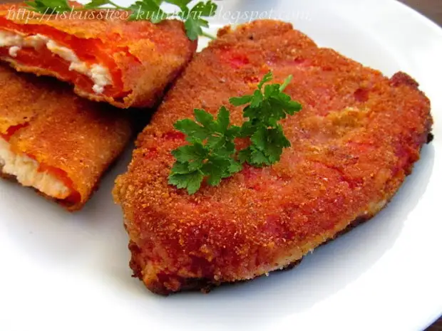 "Chushka byurek" - gebakken gevulde paprika's in Bulgaarse stijl