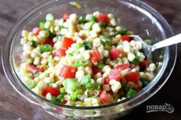 Fűszeres kukorica saláta – fénykép 3. lépés