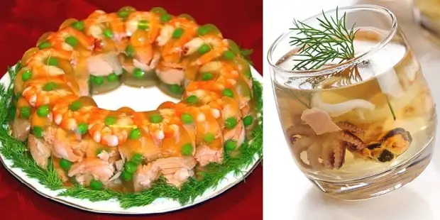 jellied Fleesch mat Shrimps