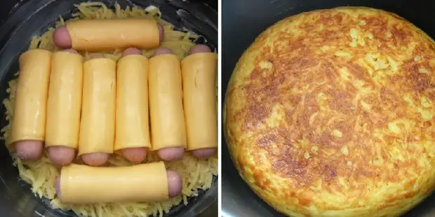 potato casserole with sausages