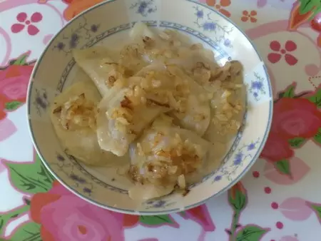 Dumplings with potatoes and liver