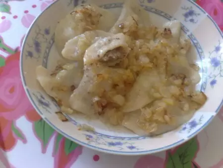 Dumplings with potatoes and liver